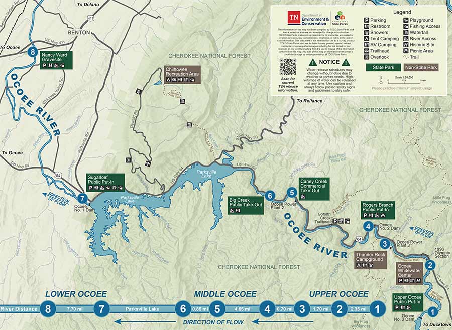 Get Ocoee River Maps - Middle, Upper, Parksville Lake, Lower